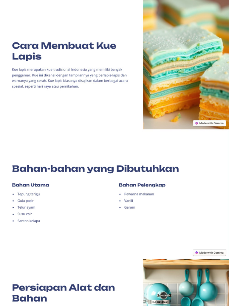 Cara Membuat Kue Lapis | PDF
