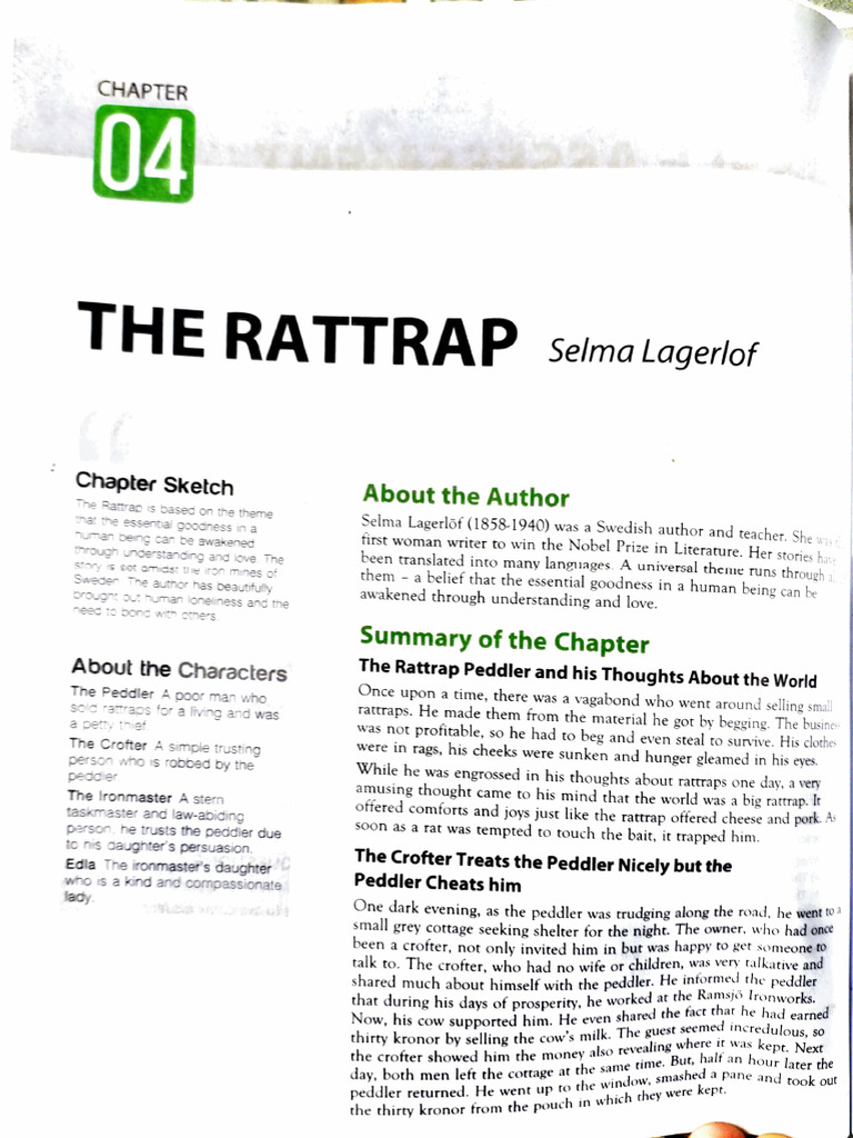 The Rattrap Summary & impQuesAns | PDF | Selma Lagerlöf