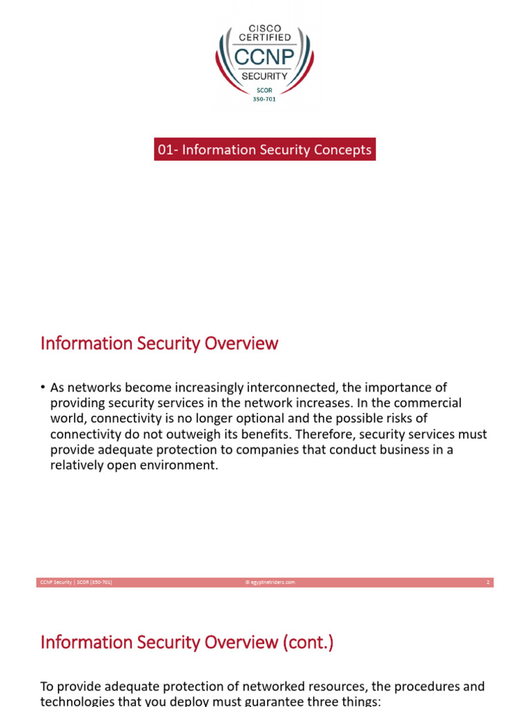 01 - Information Security Concepts | PDF | Computer Security | Security