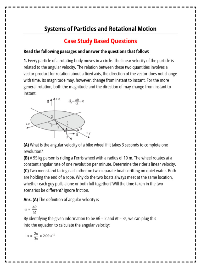 Rotational Motion and Particle Systems Quiz | PDF | Rotation Around A ...