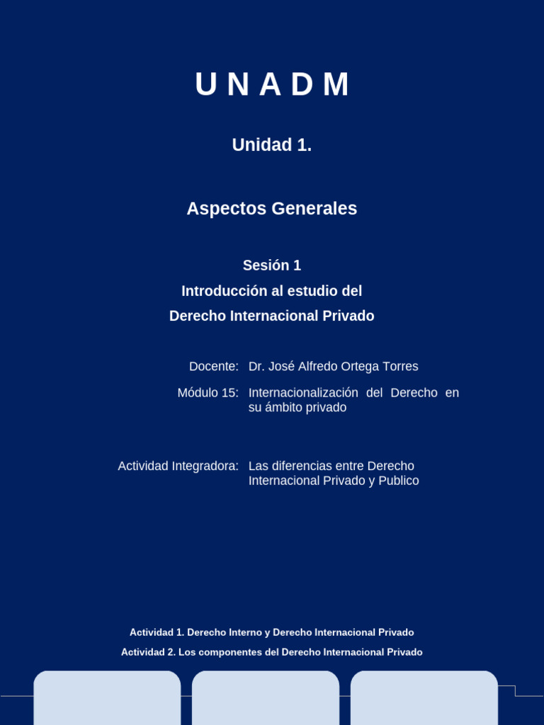 Unadm: Unidad 1 | PDF | Divorcio | Ley internacional