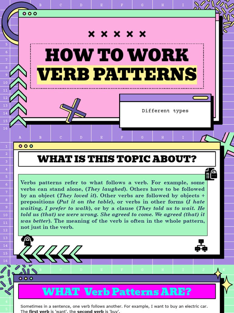 Understanding Verb Patterns in English | PDF | Verb | Object (Grammar)