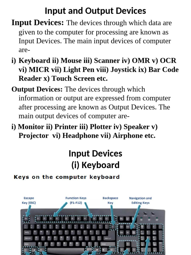 Input Output Devices | PDF