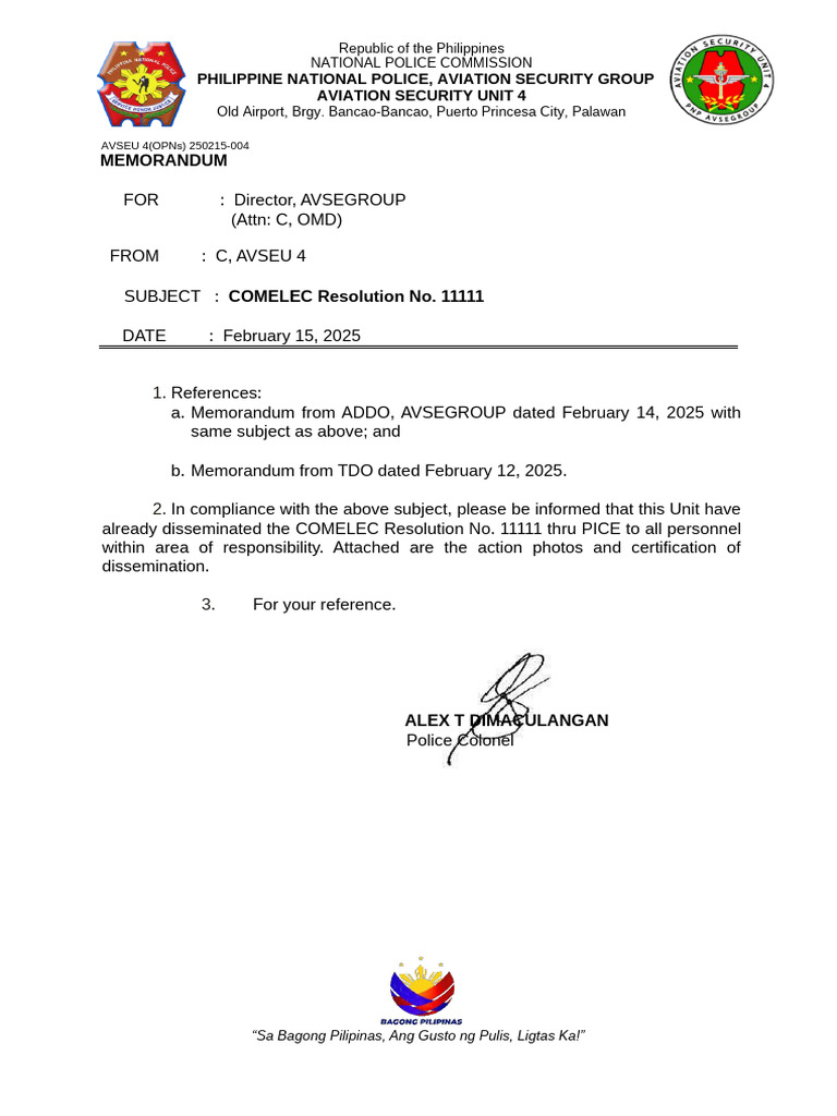 Dissemination of COMELEC Resolution 11111 | PDF | Government | Philippines