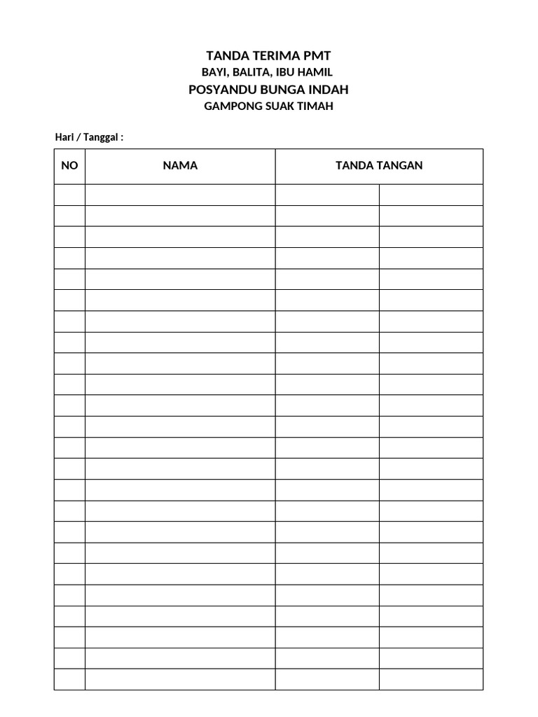 Tanda Terima PMT | PDF
