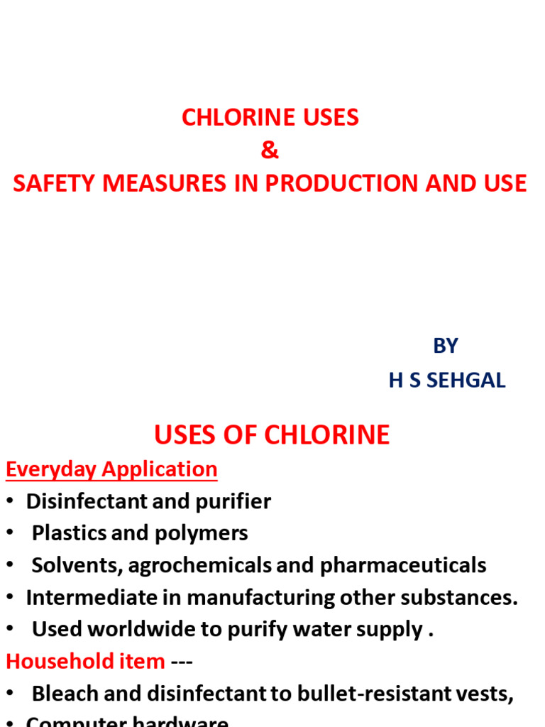 Chlorine Safety | PDF | Chlorine | Chlorofluorocarbon