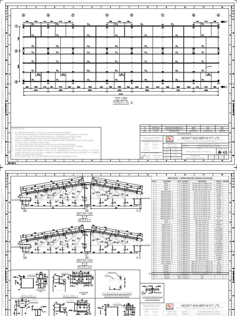 NEPL-2023041-STR-018-02__FABRICATION DRAWING FOR PURLIN-1 | PDF