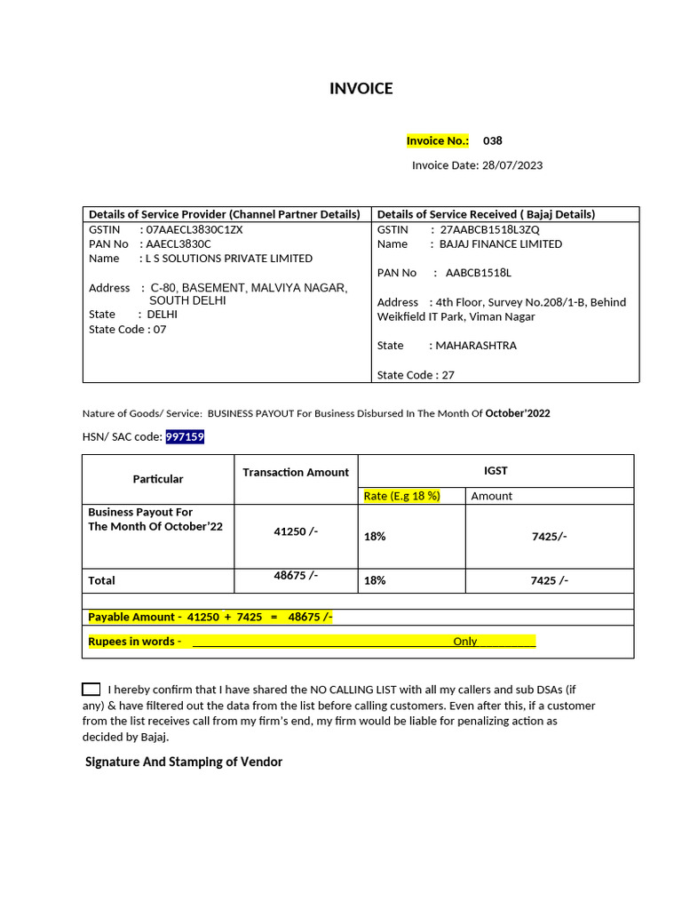 IGST_Invoice Format_New | PDF