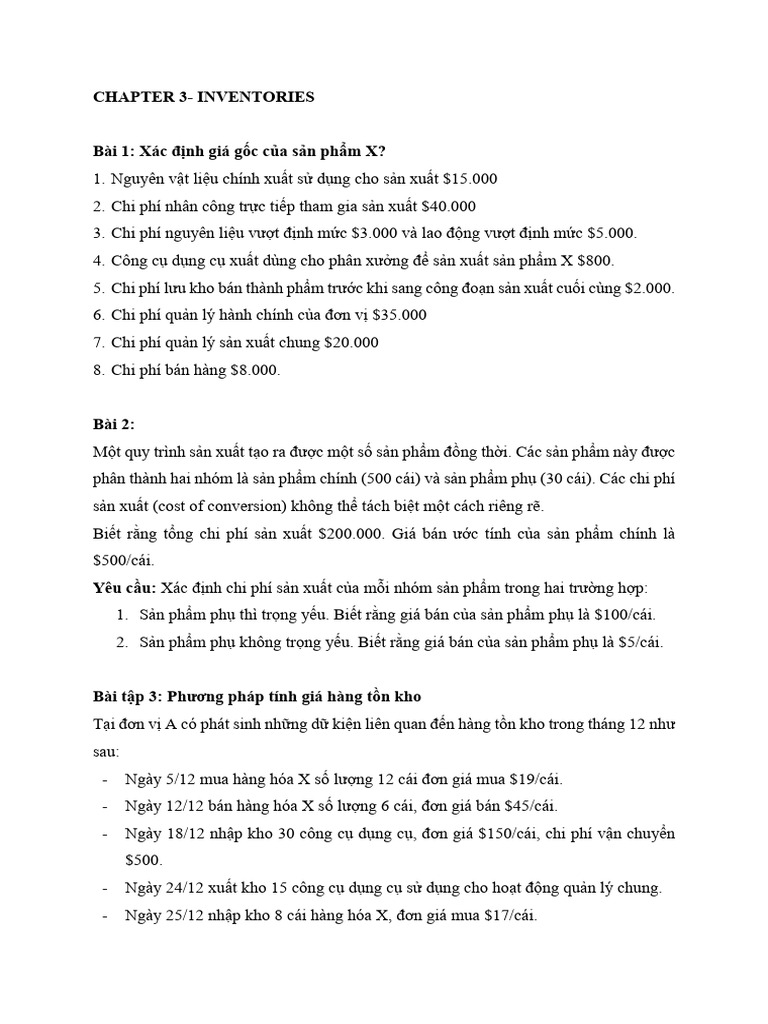 BAI TAP Chapter 3-SV | PDF