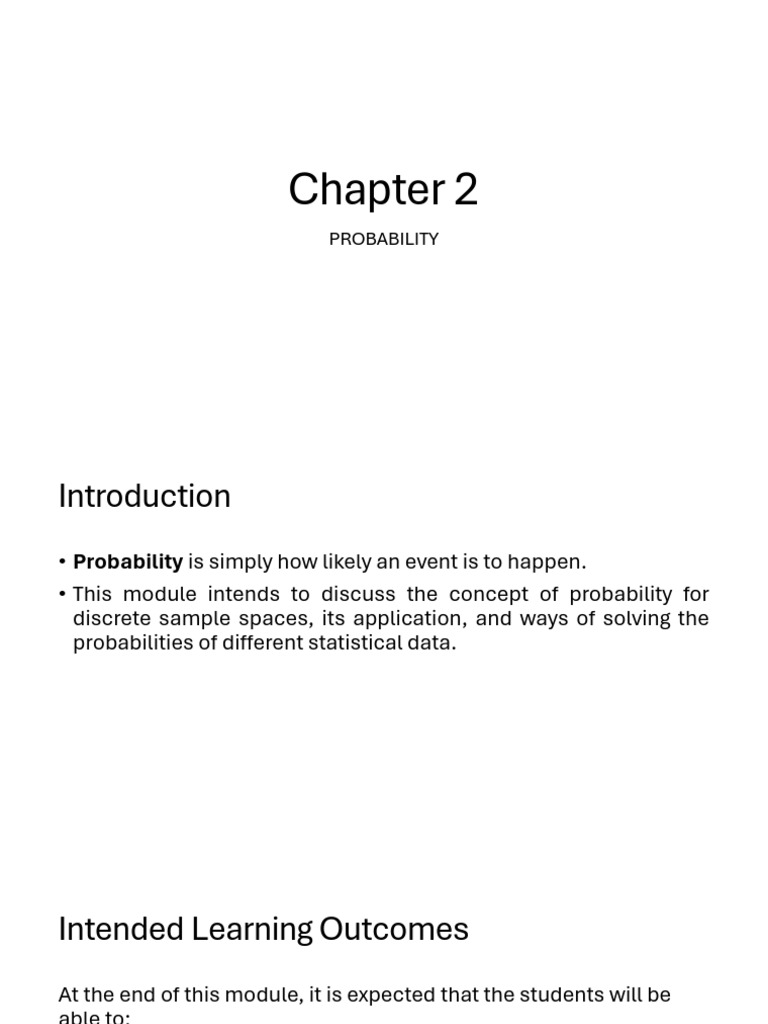 Chapter 2 Probability | PDF
