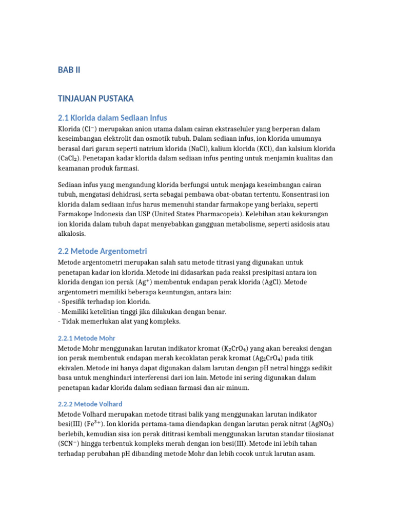 Bab_2_KTI_Penetapan_Klorida_Infus_10_Halaman | PDF