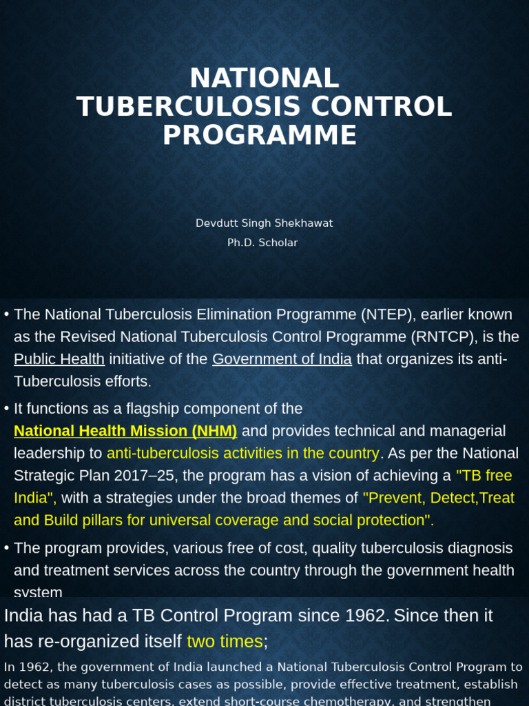 National TB Elimination Program India | PDF | Health Economics ...
