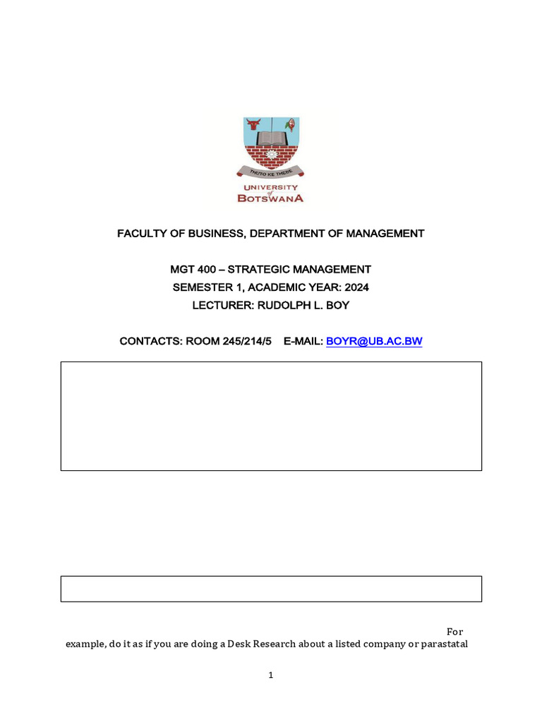 Strategic Management Term Paper Guide | PDF