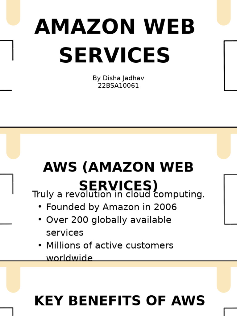 Amazon Web Services PPT 22BSA10061 | PDF