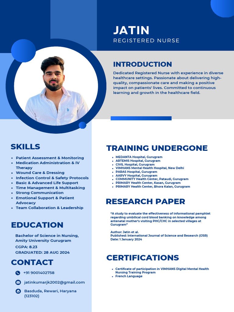 Jatin Resume | PDF | Nursing | Hospital