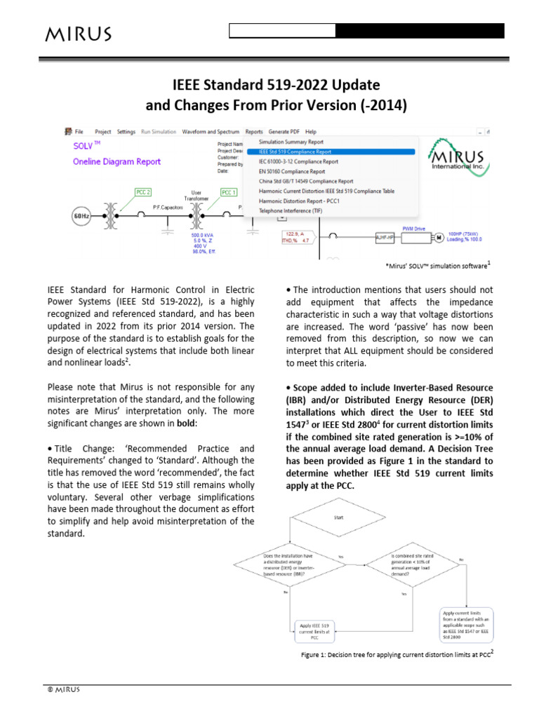 MIRUS AN00X A App Note IEEE STD 519 2022 Revision | PDF | Distortion | Electrical Engineering