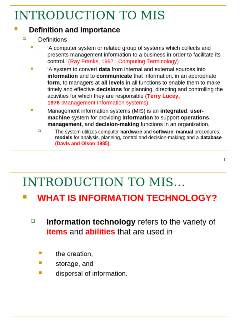 Chapter 1 Management Information Systems (2) | PDF | System | Information
