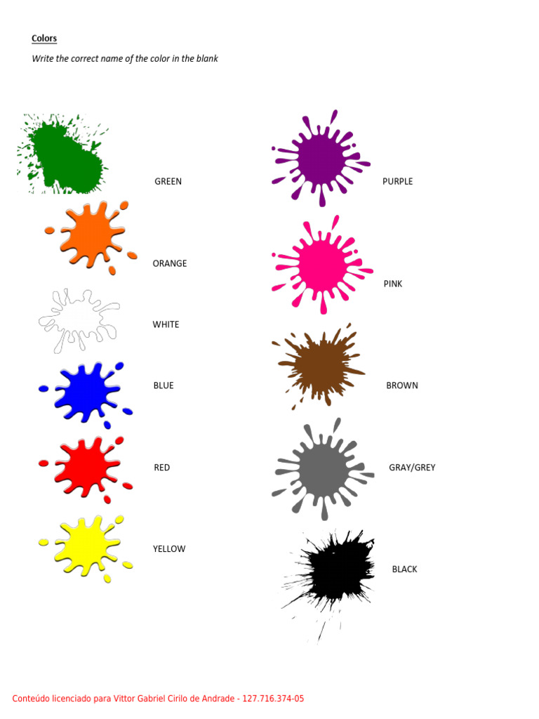 Colors ANSWERS | PDF