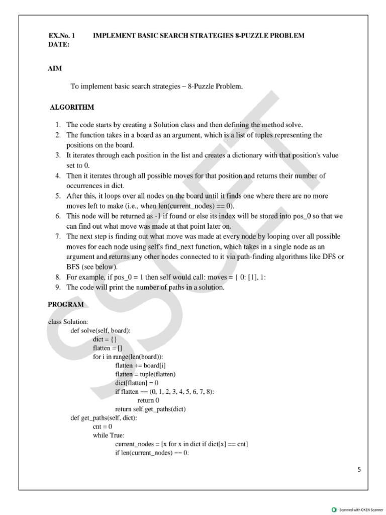 Ad3311 - Ai Lab Manual | PDF