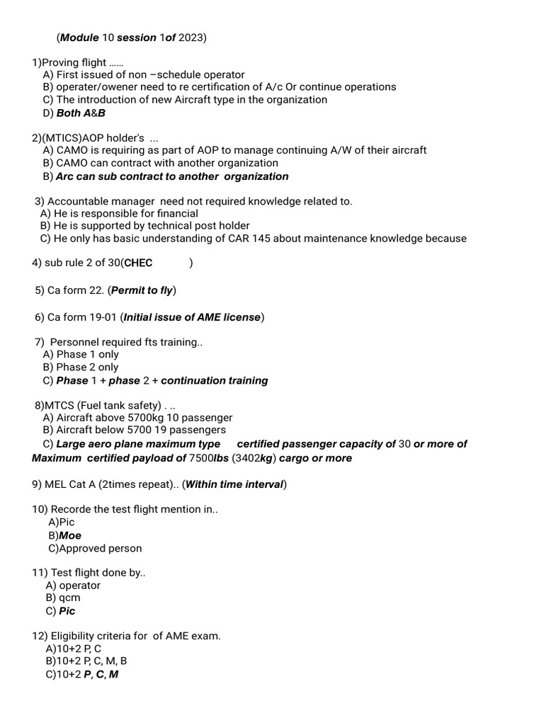 (Module 10 - (1 of 2023) (Sonu Ndciame) | PDF | Aerospace | Transport