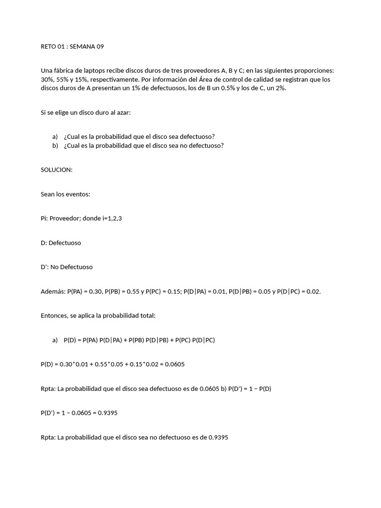 Reto 01 - Semana 09 | PDF