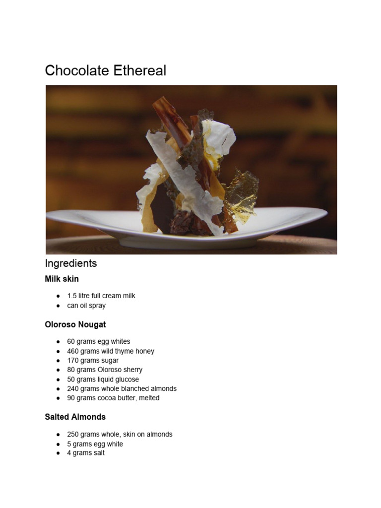 Chocolate Ethereal - Peter Gilmore | PDF | Chocolate | Custard