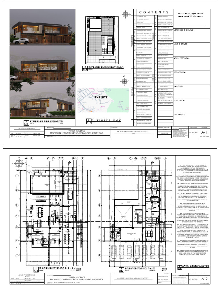 Virrey Residence Complete Set of Plans | PDF | Basement | Architectural Design