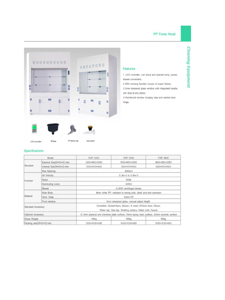 Catalog Fume Hood | PDF