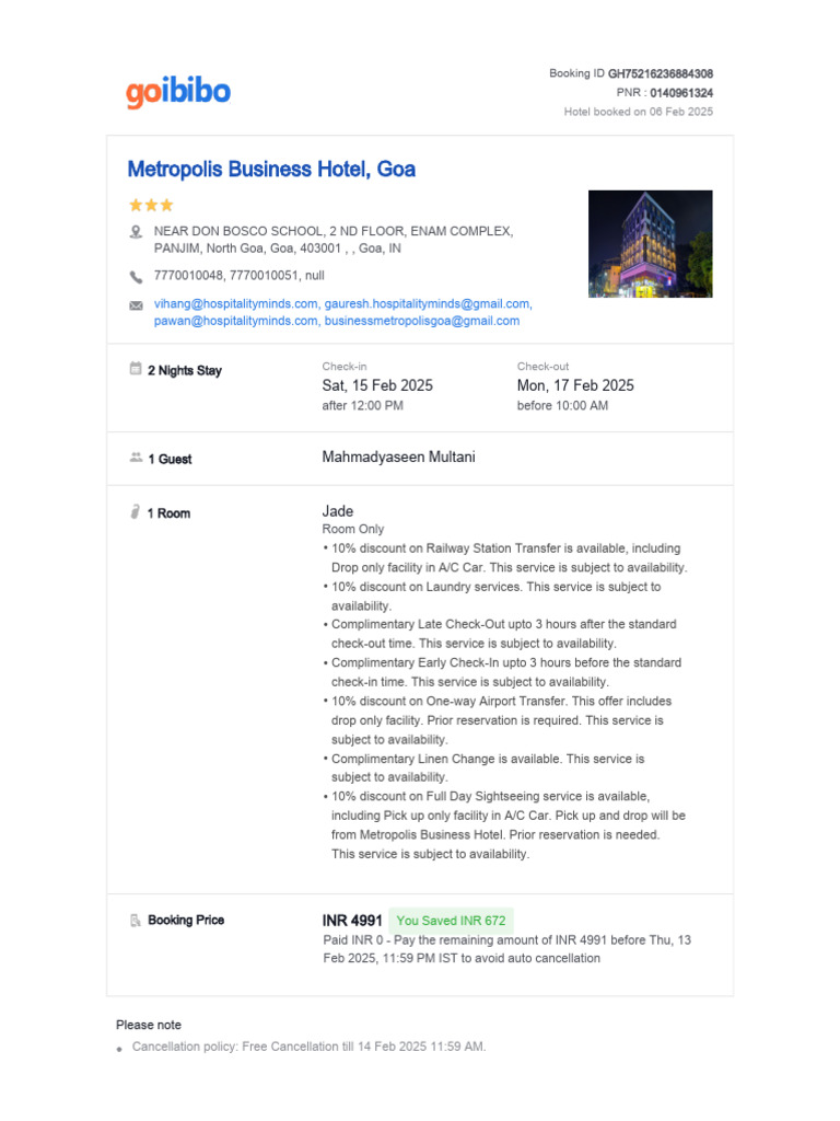 Booking Confirmation Voucher | PDF | Hospitality Industry | Hotel