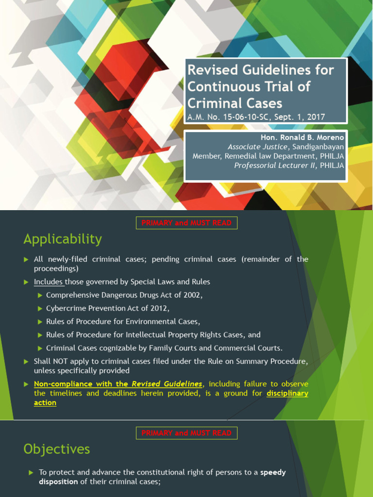 1b Revised Guidelines For Continuous Trial of Criminal Cases - Justice ...