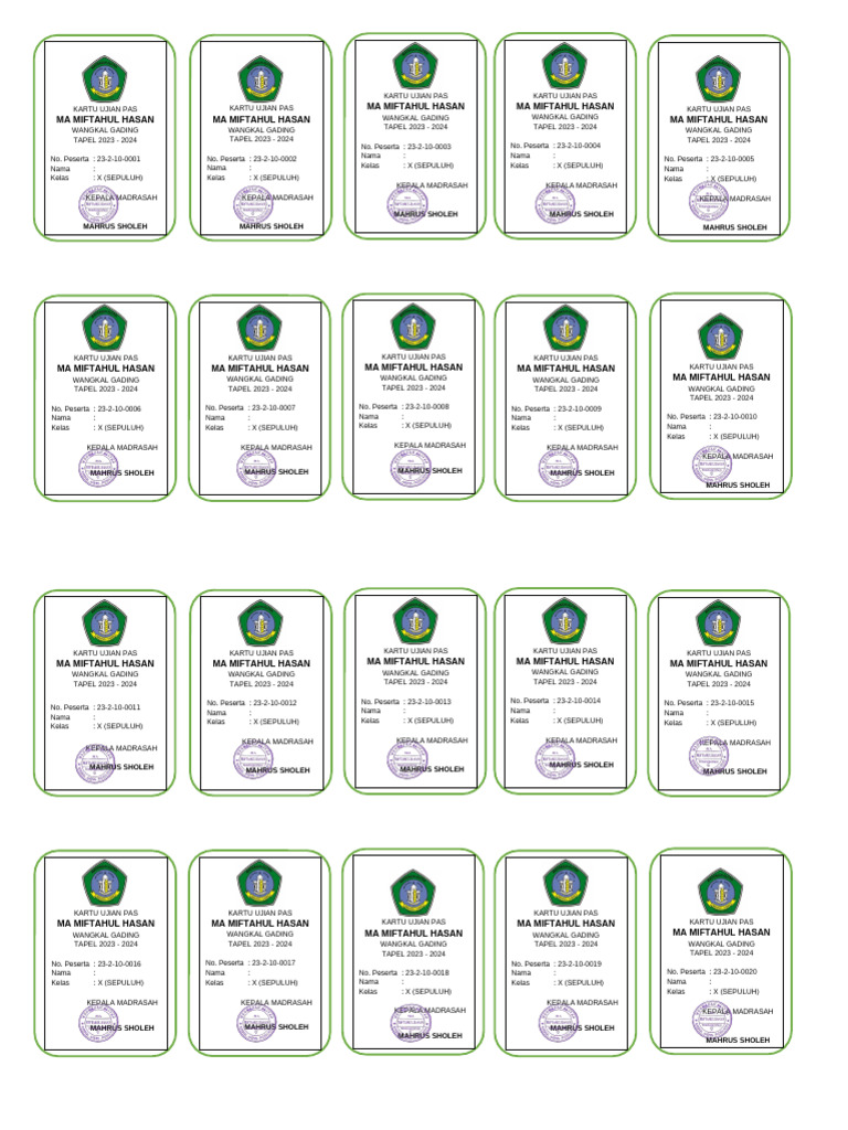 Kartu Peserta Lukman 2024 | PDF