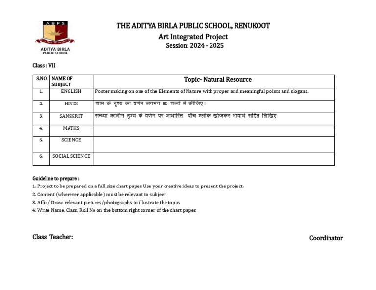 Class 7 Art Integrated Project Guide | PDF