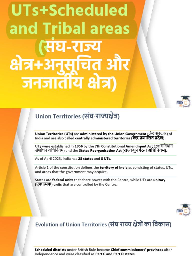 Overview of Union Territories in India | PDF | Government | Governance