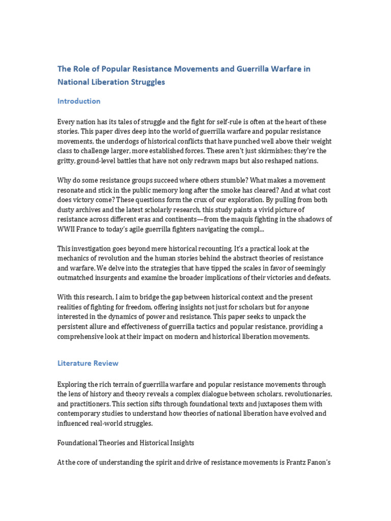 Guerrilla Warfare and Popular Resistance Document | PDF