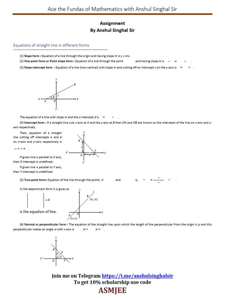 Excel Straight Line Assignment 7 | PDF | Line (Geometry) | Slope