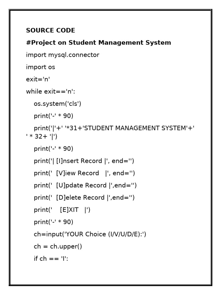 8. STUDENT MANAGEMENT SOURCE CODE | PDF | Computer Programming | Computing 8. STUDENT MANAGEMENT SOURCE CODE | PDF | Computer Programming | Computing