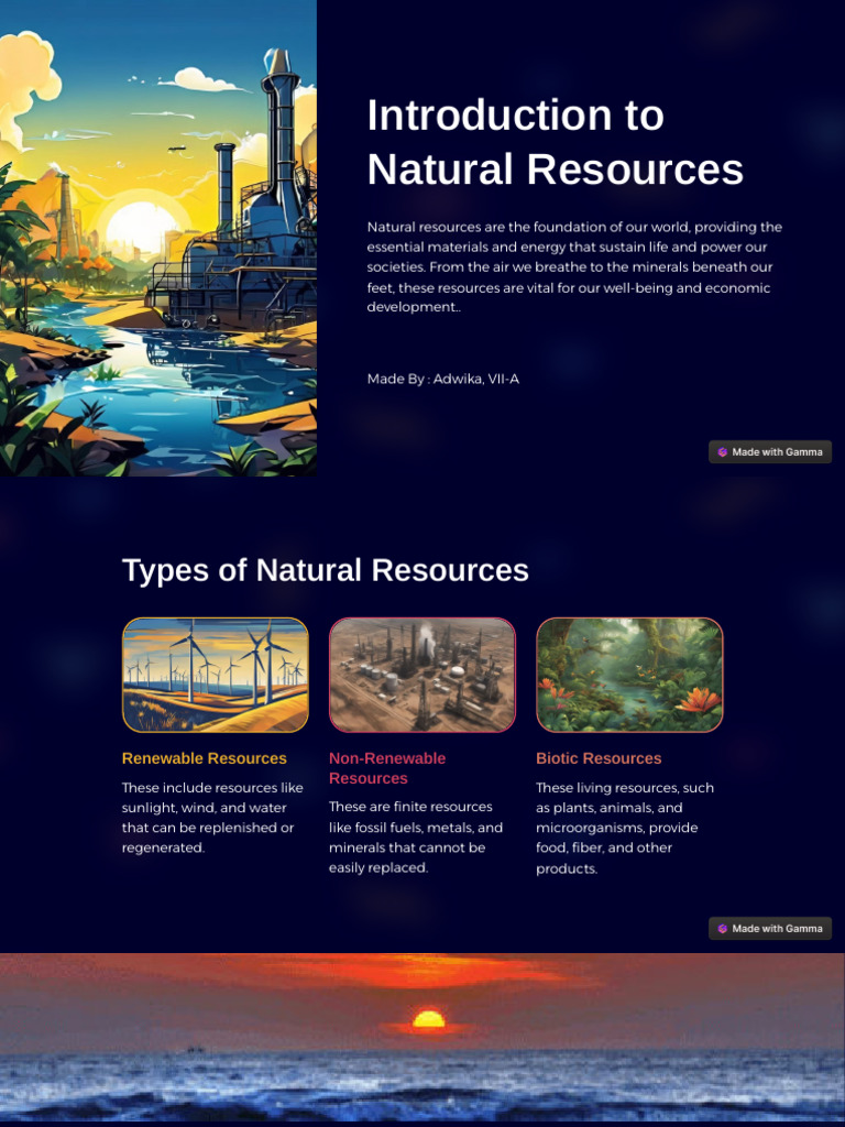 Introduction To Natural Resources | PDF | Sustainability | Renewable Energy