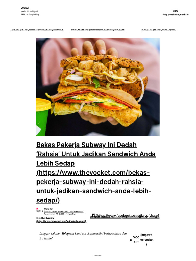 Rahsia Sandwich Sedap di Subway | PDF