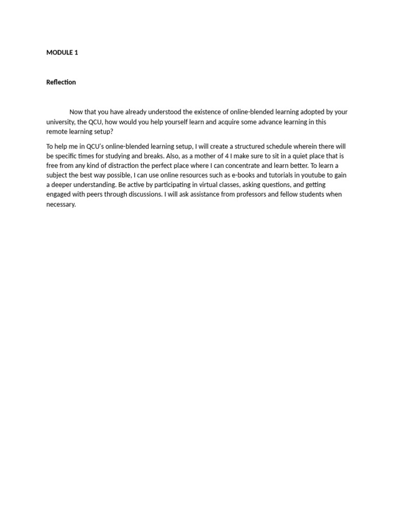 MODULE 1 Reflection | PDF