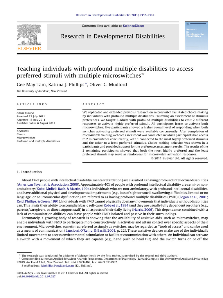 Teaching Individuals With Profound Multi | PDF | Intellectual ...