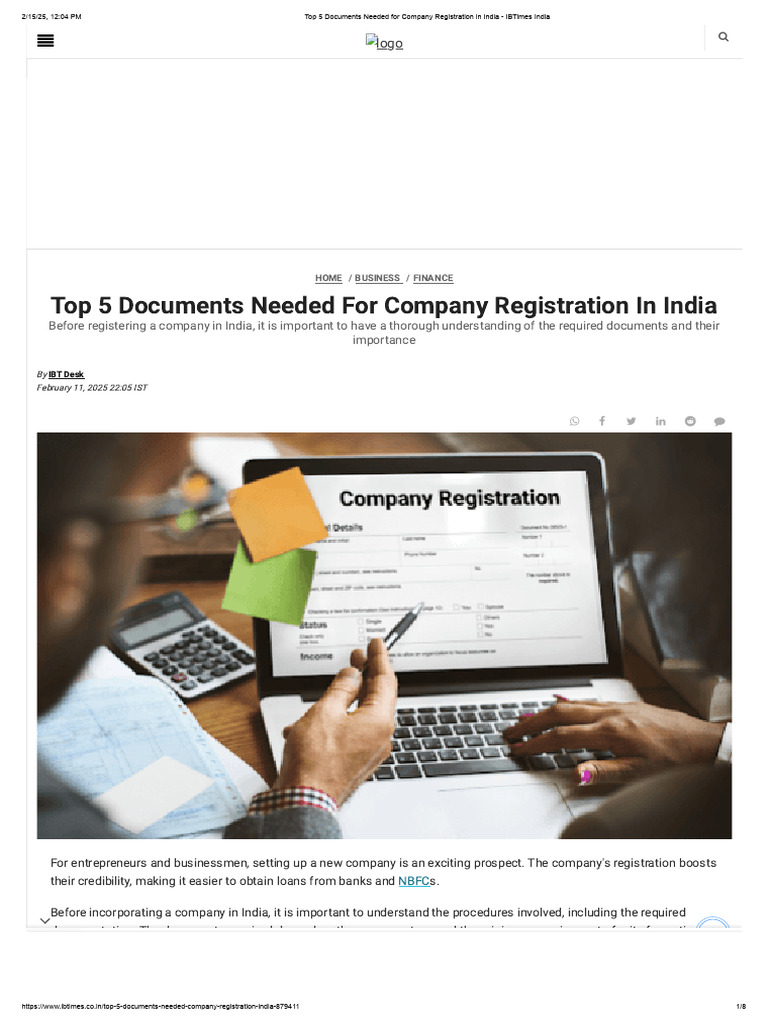Essential Documents for Company Registration | PDF | Identity Document ...