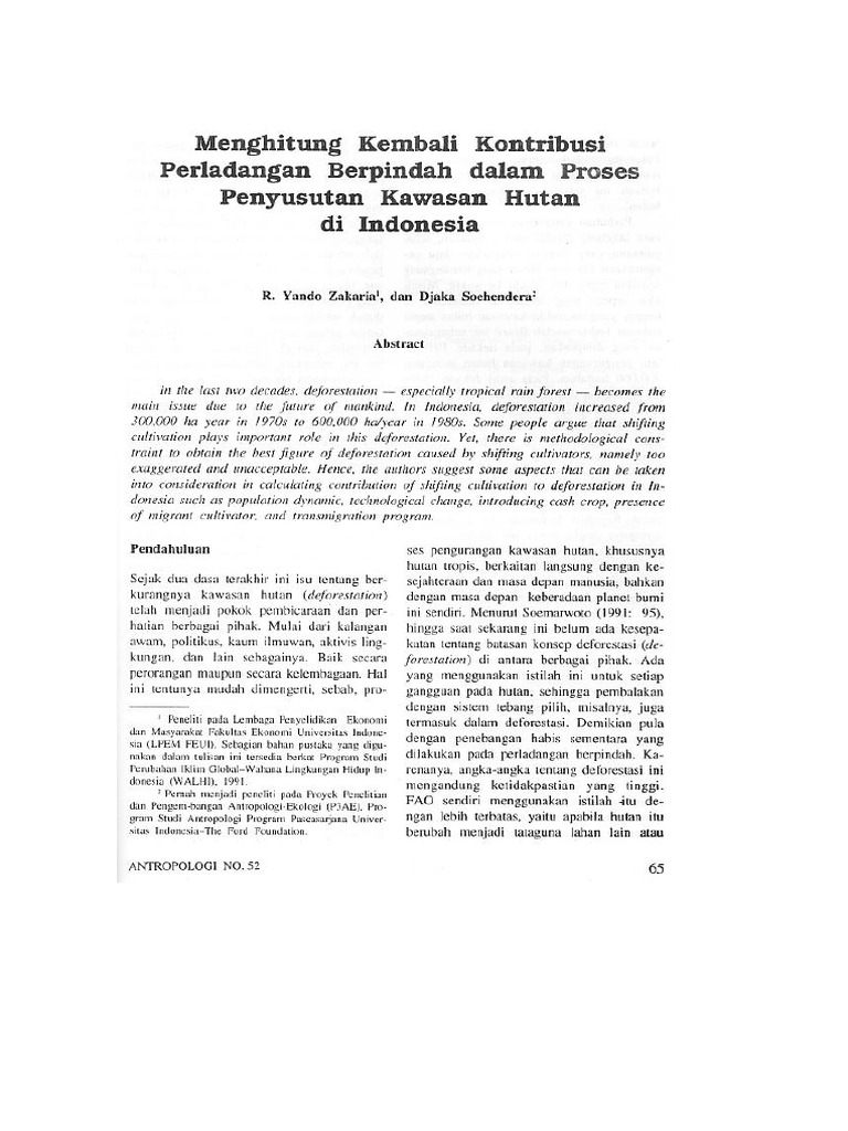 Menghitung Kembali KonTribusi Peladangan Berpindah Dalam Penyusutan ...