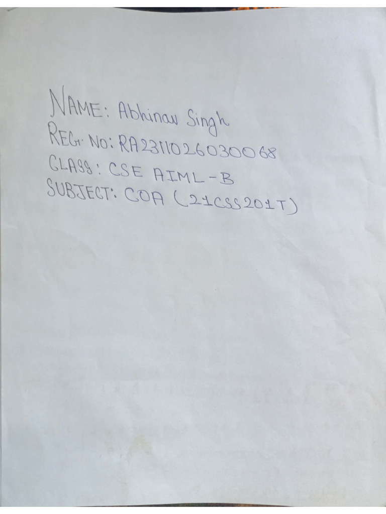 Coa Assignment 2 | PDF