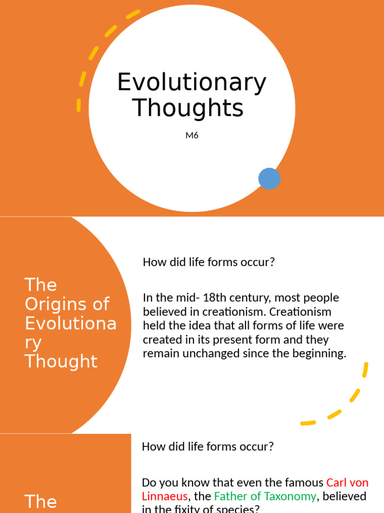Origins of Evolutionary Thought Explained | PDF | Genetics | Evolution