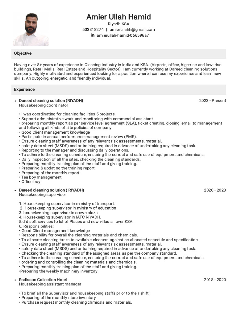 Hello I M Amier Ullah Hamid | PDF | Housekeeping