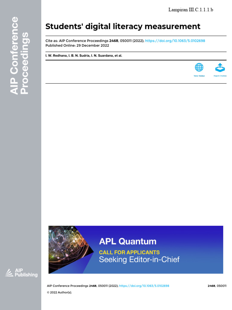 AIP Digital Literacy | PDF