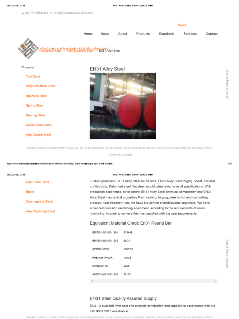 EN31 Alloy Steel Properties and Uses | PDF | Steel | Heat Treating