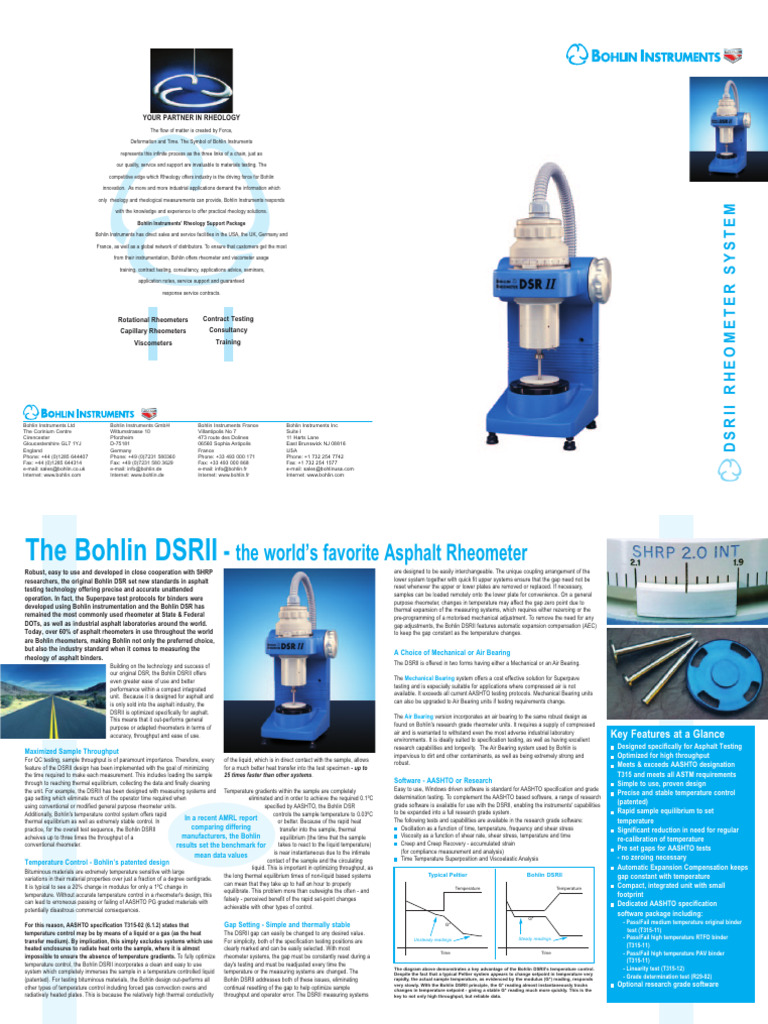 7 Bohlin DSR II Asphalt Rheometer | PDF | Temperature | Classical Mechanics