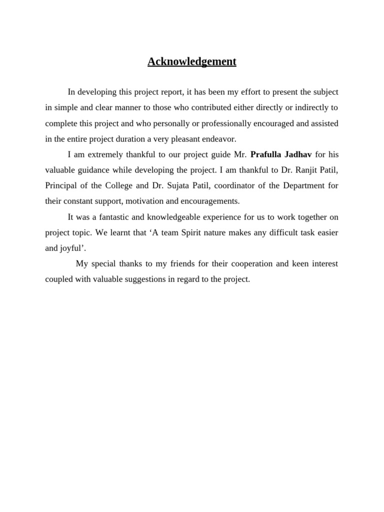 TYBSC (CS) Page3 Acknowledgement | PDF