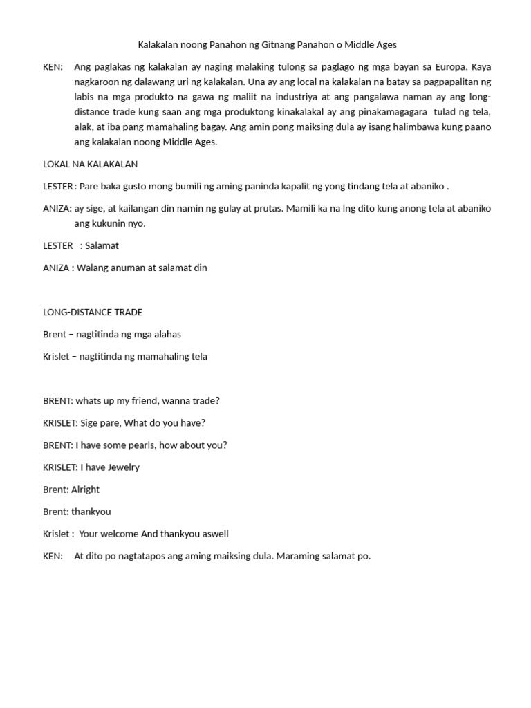 Kalakalan-noong-Panahon-ng-Gitnang-Panahon-o-Middle-Ages | PDF